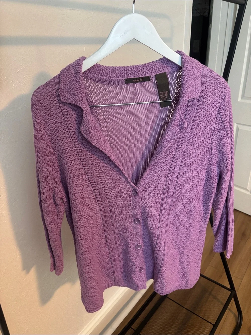 Heather B. Moore | Sweaters | Heather B Lilac Openweave Cardigan | Poshmark